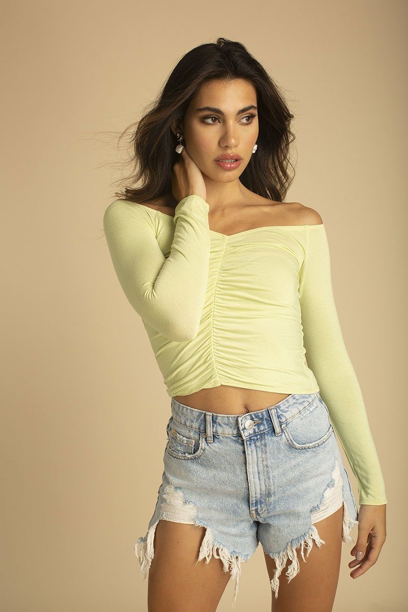 Lima Off-Shoulder Ruched Top – AMVI Collection
